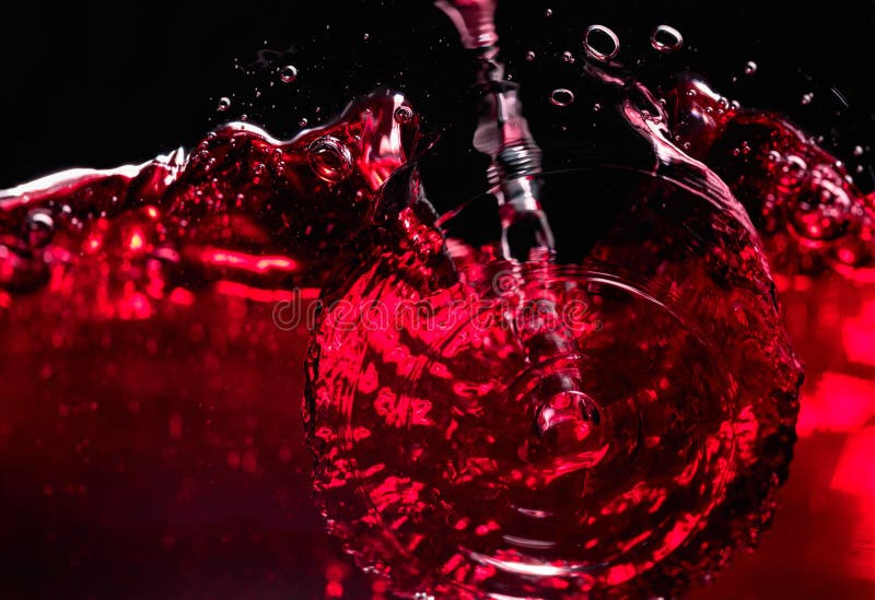 Red Wine Abstract Splashing Stock Photo - Image of bubble, merlot ...