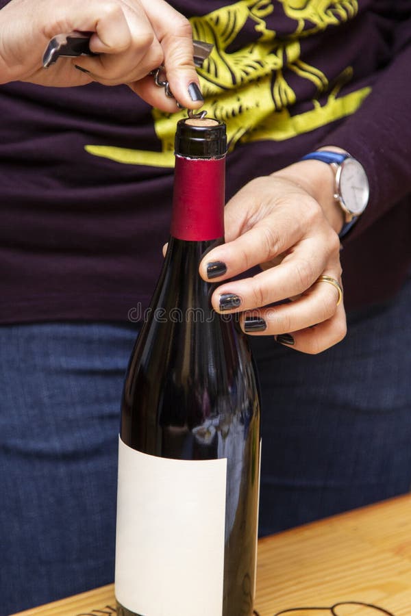 Red Wine Being Opened To Be Served in Tasting Stock Photo - Image of ...