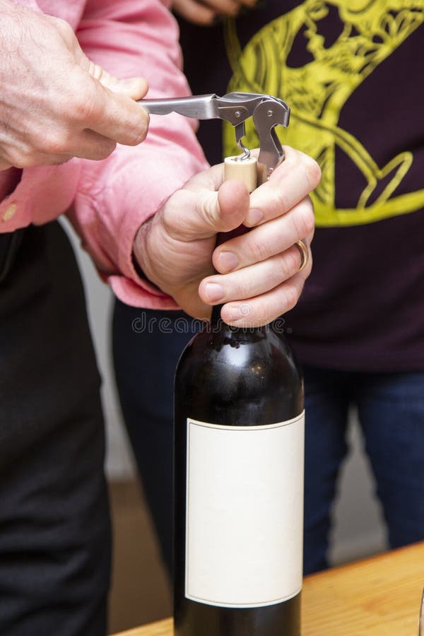 Red Wine Being Opened To Be Served in Tasting Stock Image - Image of ...