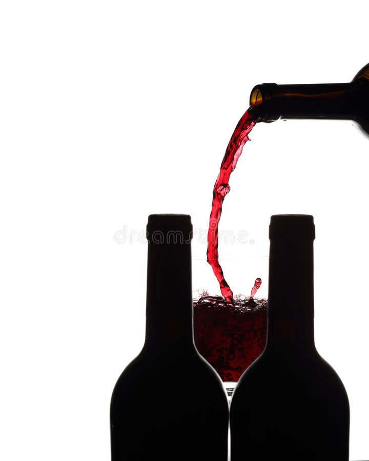 Red wine being poured stock image. Image of lounge, isolated - 18177595
