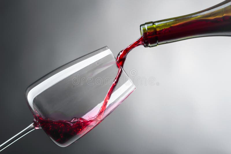 Red Wine Being Poured into Wineglass Stock Image - Image of motion ...