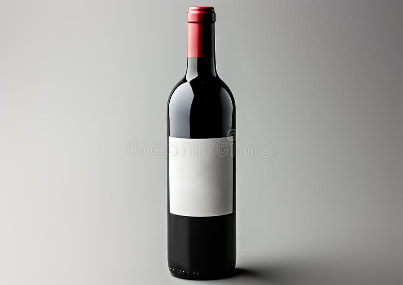 Red Wine Bottle with Elegant Label and Glass Generated by AI Stock ...