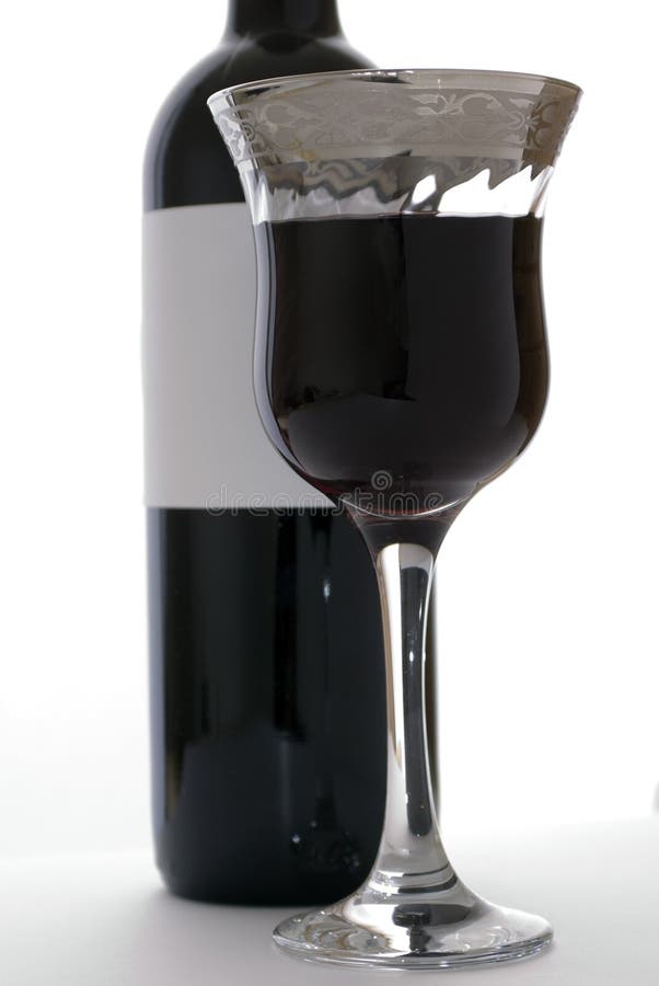 Red Wine Bottle and a Fancy Glass Stock Image - Image of venetian ...