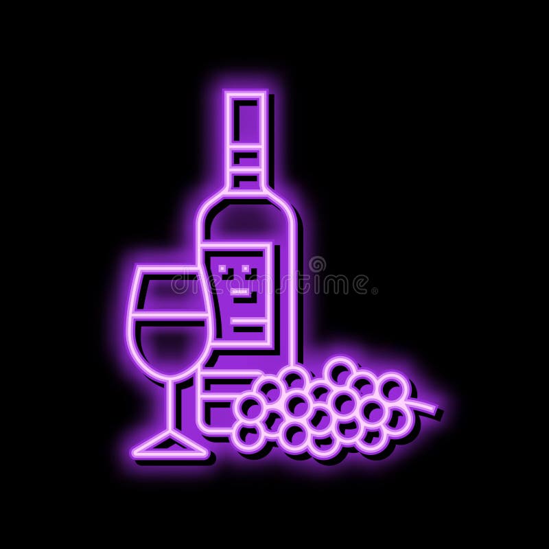 Red Wine Bottle Neon Glow Icon Illustration Stock Vector - Illustration ...