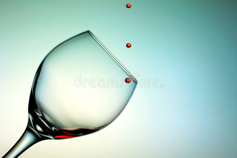 Red Wine Droplets Falling in a Glass Cup Stock Photo - Image of plain ...