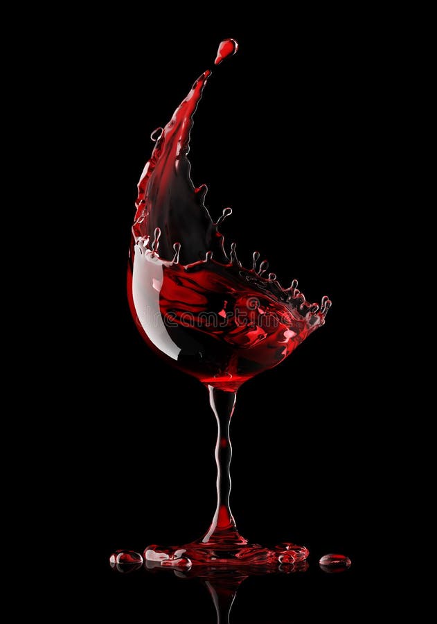 Red Wine Splash in Glass with Bottle Stock Vector - Illustration of ...