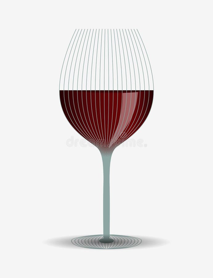 Red Wine Glass with Blend Effect and Shadow Stock Vector - Illustration ...