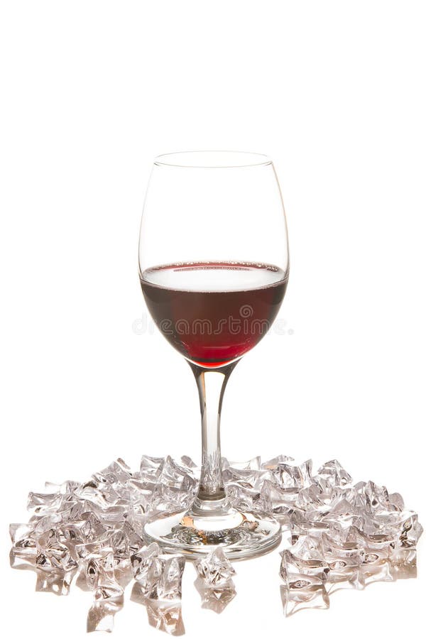 Red wine glass with ice stock image. Image of wine, party - 30410785