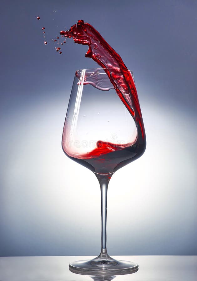 Red Wine Flowing And Splashing Into Glass Stock Image - Image of ...