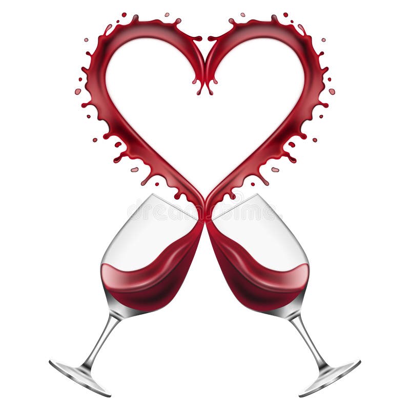 Red Wine Glasses Toast with Heart Shaped Splash Stock Vector ... Red Wine Glasses Toast with Heart Shaped Splash Stock Vector ...