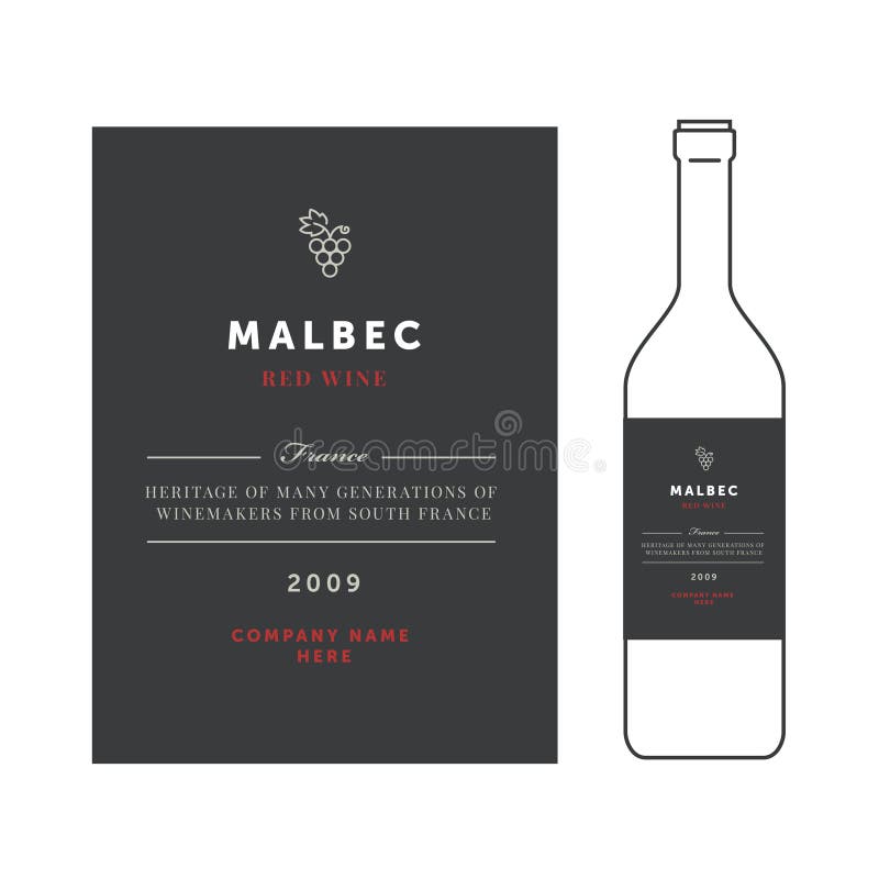 Red Wine Labels. Vector Premium Template Set. Clean and Modern Design ...