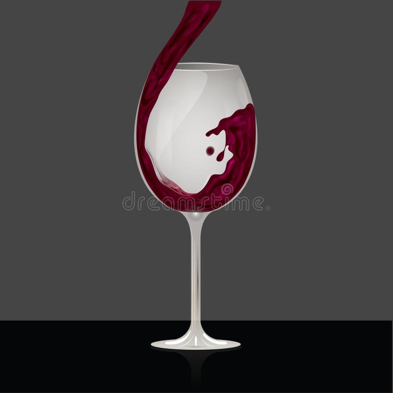 Red Wine Pouring into Glass. Vector Illustration Decorative Design ...