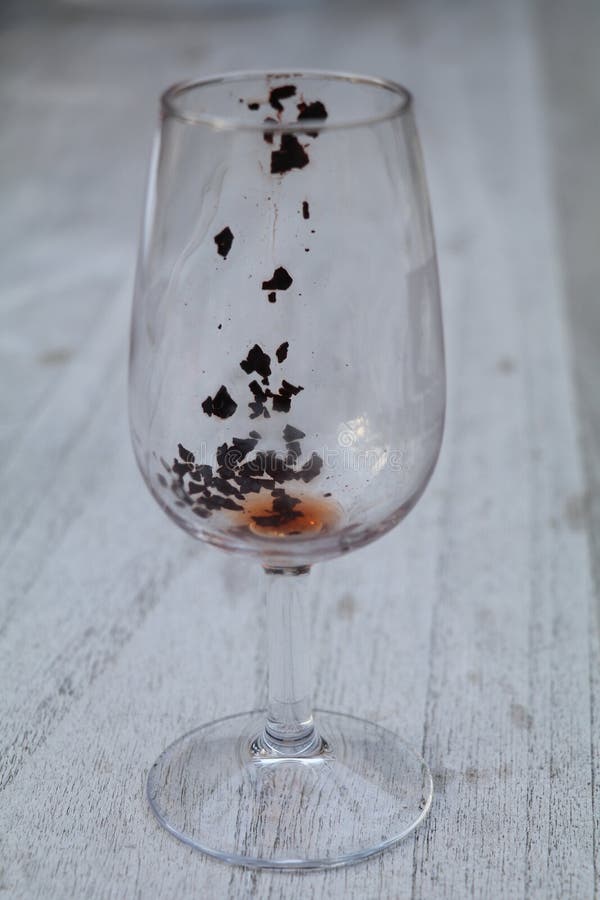 Red Wine Sediments in an Empty Glass Stock Photo - Image of tableware ...