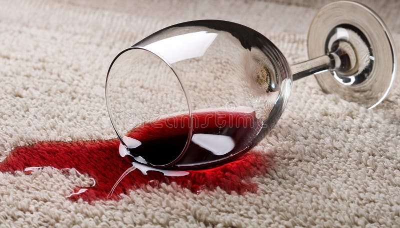 Red Wine Spilled from Glass on Carpet Stock Image - Image of challenge ...