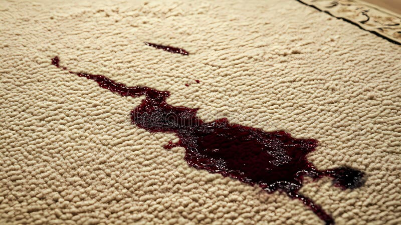 Spilled Wine Stain on Carpet Creating a Mess Stock Photo - Image of ...
