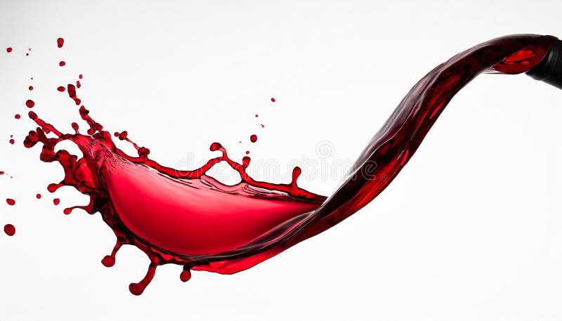 Red Wine Splash, Wine Flowing, 3d Illustration Stock Illustration ...