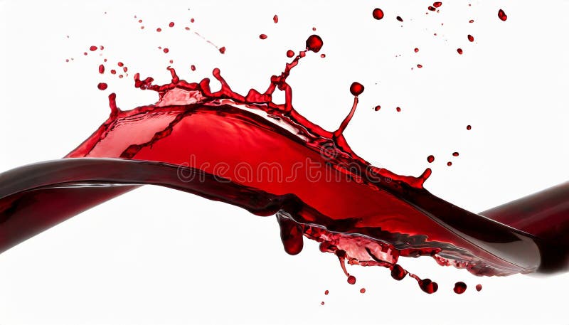 Red Wine Splash, Wine Flowing, 3d Illustration Stock Illustration ...