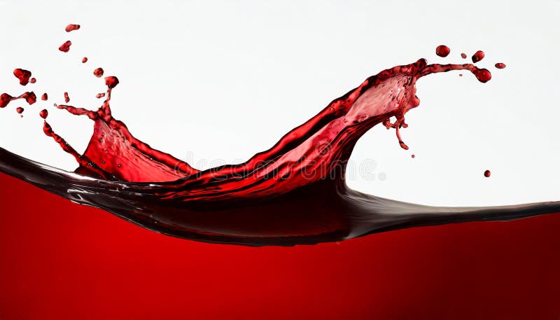 Red Wine Splash, Wine Flowing, 3d Illustration Stock Illustration ...