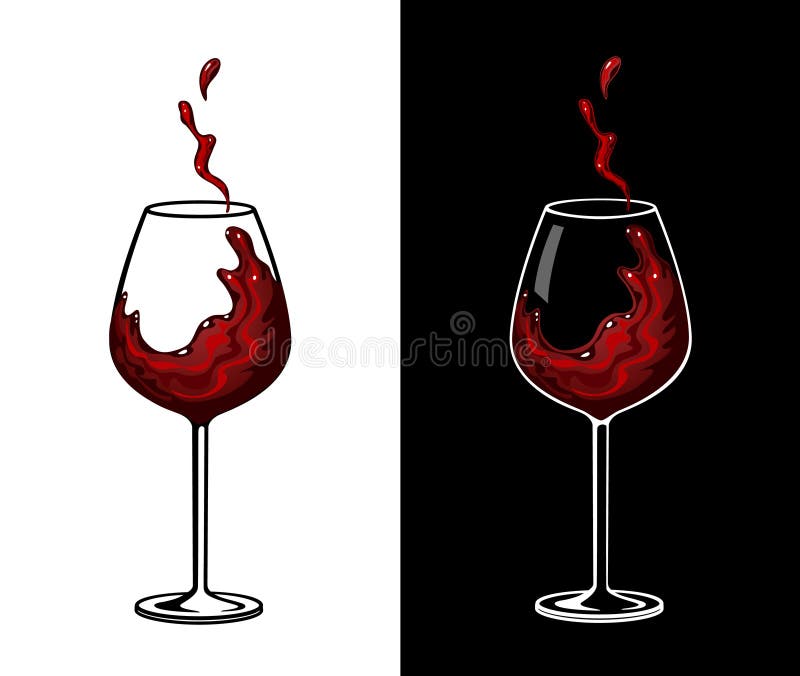 Red Wine Splash stock vector. Illustration of glass, greeting - 71684495