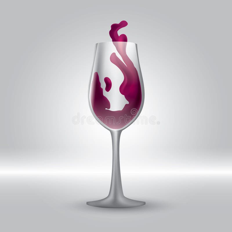 Red Wine Splash in Glass. Vector Illustration Decorative Design Stock ...