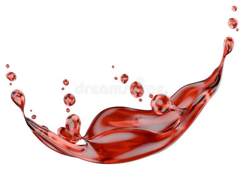 Red Wine Splash Isolated on a White Background. 3d Render Stock ...
