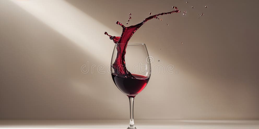 Red Wine Splash from a Tilted Wine Glass Stock Image - Image of wine ...