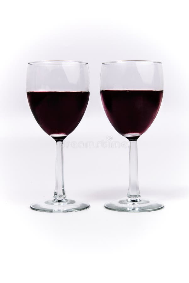 Red Wine in Two Glasses Side by Side Stock Photo - Image of alcoholic ...