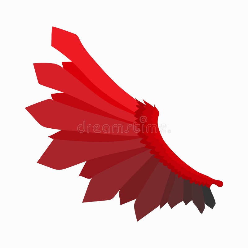 Red Wing of Devil Icon, Cartoon Style Stock Vector - Illustration of ...
