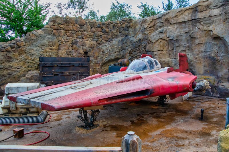 Red a-Wing Fighter Ship at Galaxy`s Edge Editorial Image - Image of ...