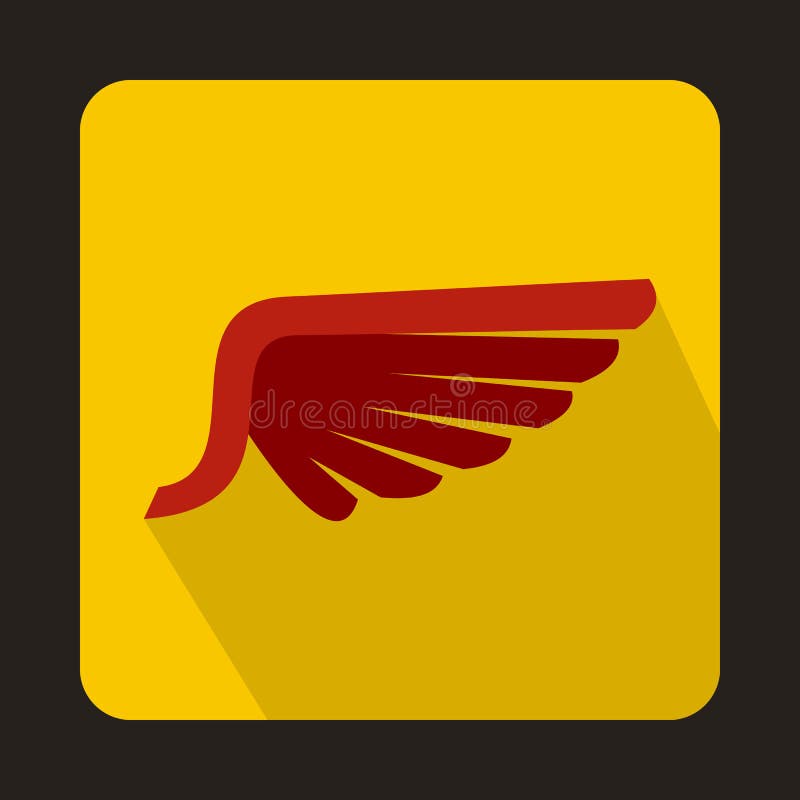 Red Wing Icon in Flat Style Stock Vector - Illustration of flying ...