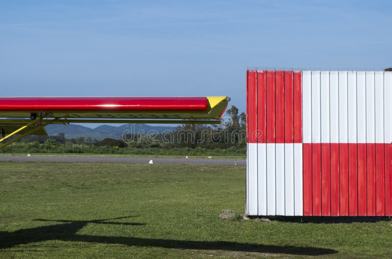 Red Wing of an Ultralight Plane Stock Image - Image of mount, clouds ...