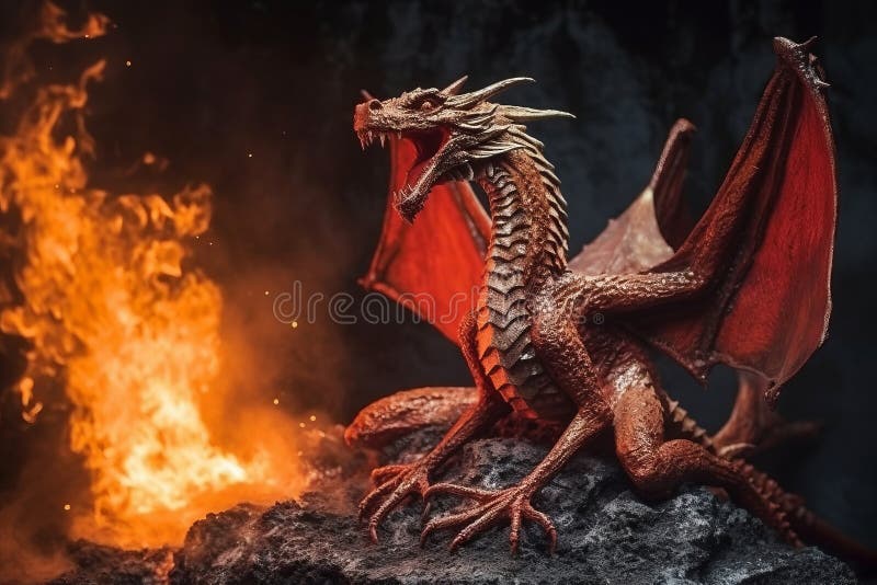 Fire dragon stock illustration. Illustration of animal - 277035684