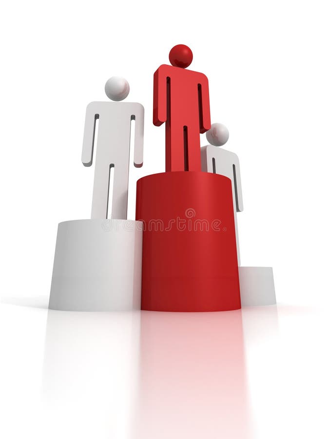 Red Winner Concept Icon Human Figure on Top of Podium Stock ...