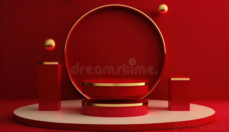 Red Winner Podium Pedestal Background. Stock Illustration ...