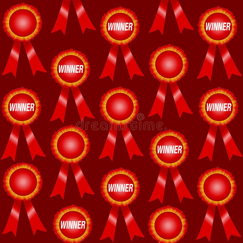 Red Winner Ribbons Pattern stock illustration. Illustration of grouping ...