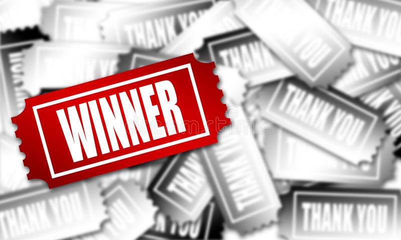 Red Winner Ticket in the Flat Style Stock Illustration - Illustration ...