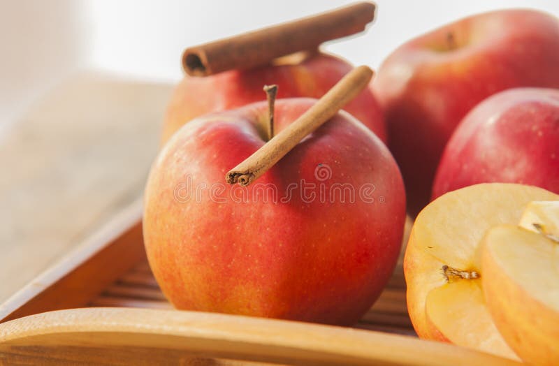 Red Winter Apples with Cinnamon Sticks Stock Photo - Image of aromatic ...