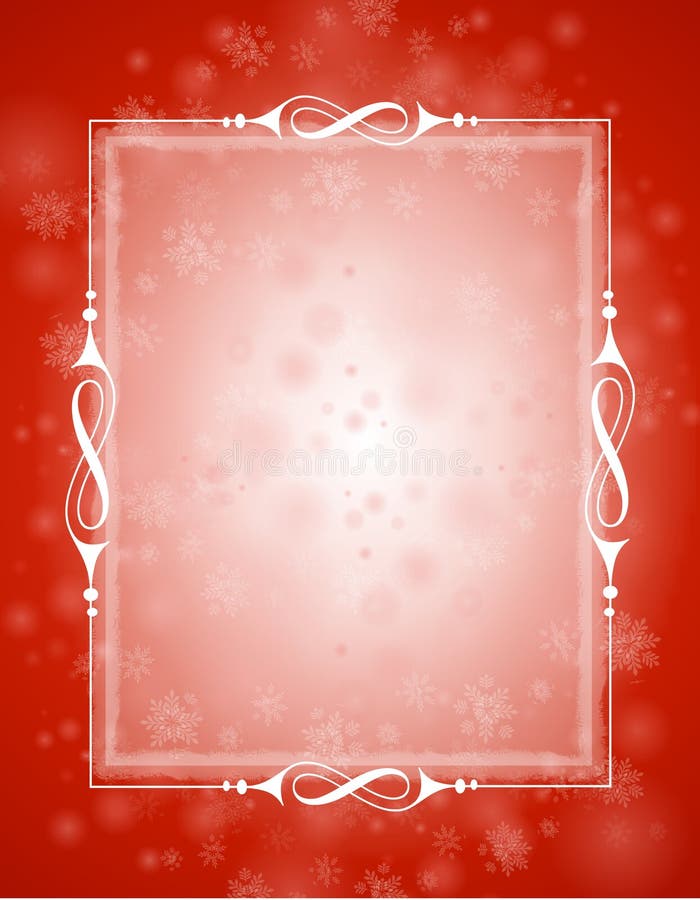 Red Winter Christmas Border Stock Illustration - Illustration of flake ...