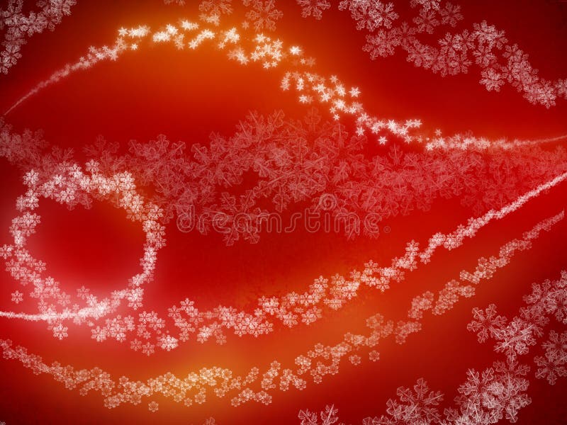 Red Winter Background with Snowflake Trails. Stock Illustration ...