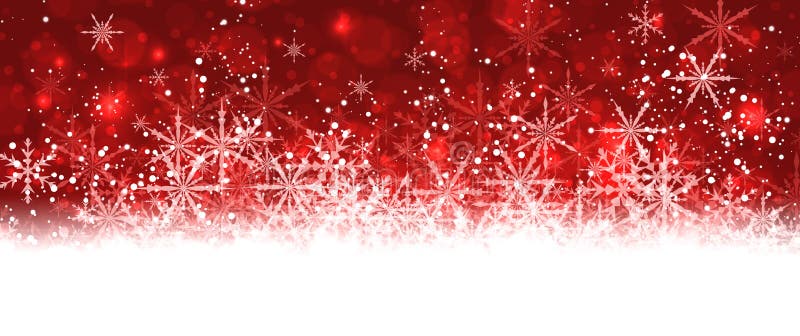Red Winter Banner with Snowflakes. Stock Vector - Illustration of ...