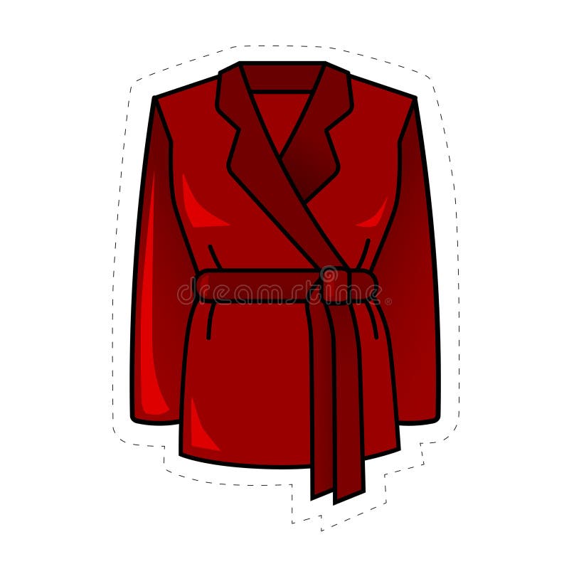 Red Winter Coat Illustration for Sticker Stock Vector - Illustration of ...