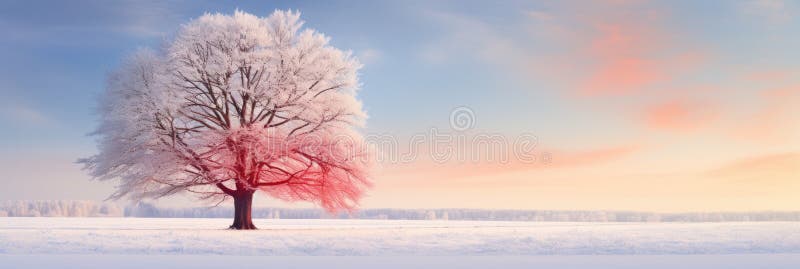 Red Winter Landscape Creating a Striking Visual Stock Illustration ...
