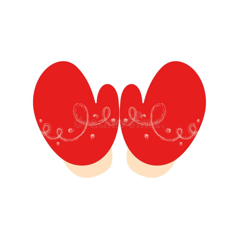 Red Winter Mittens. Vector Illustration . Stock Vector - Illustration ...
