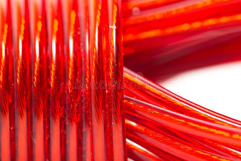 Red Wire As a Backdrop. Macro Stock Photo - Image of line, closeups ...