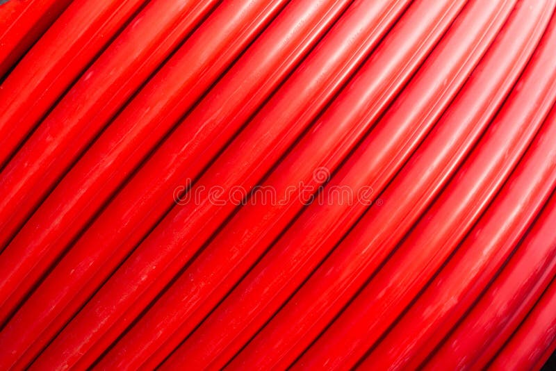 Red Wire Cable in Reels Close Up Background Stock Photo - Image of ...
