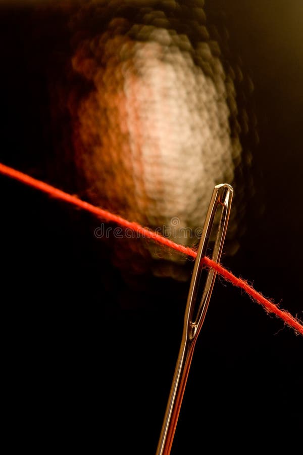 Red wire and needle stock image. Image of black, design - 23542267