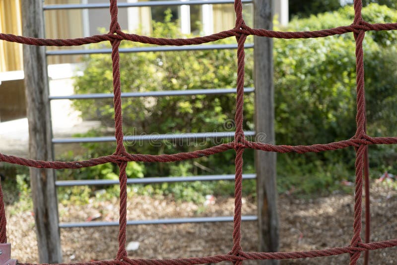 Red Wire Net in Playground for Children and Adults To Play with Stock ...