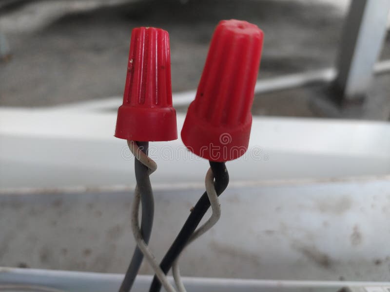 Red Wire Nuts, Wire Connectors or Cone Connectors on White Background ...