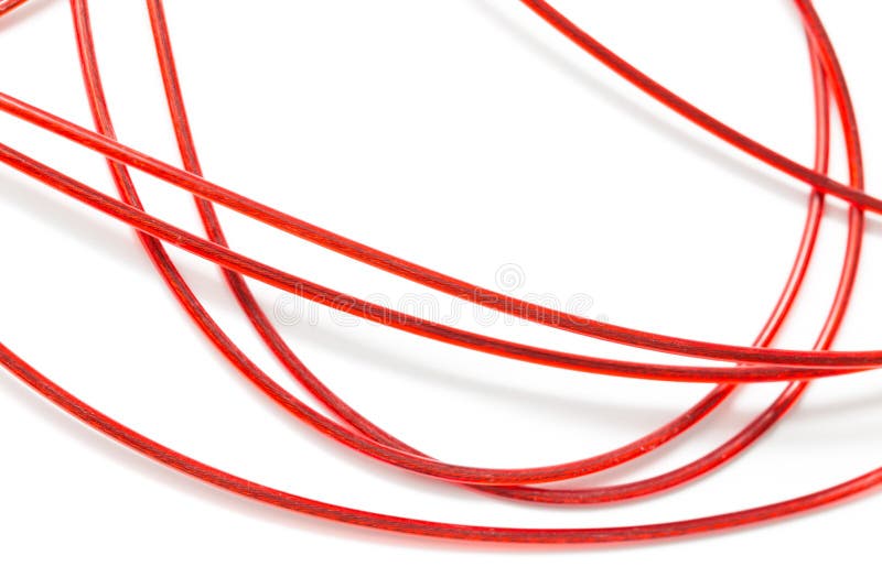 Red Wire on a White Background Stock Photo - Image of amperage, network ...