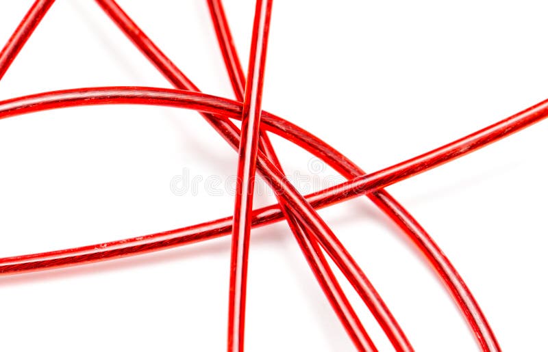 Red Wire on a White Background Stock Image - Image of bunch, equipment ...